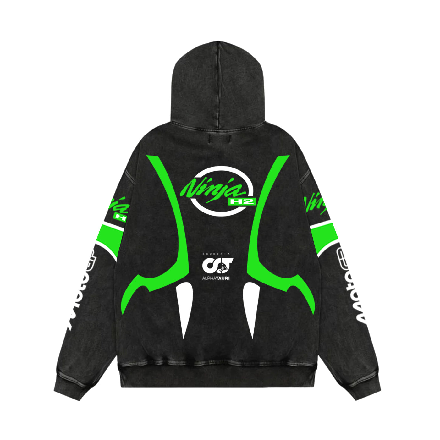 Neon Fang Acid Wash Oversized Hoodie – Iconicmunk